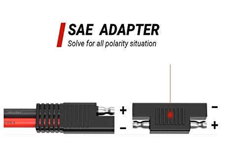 PolyEnergy DC8mm to SAE Connector with DC5521 Converter Adapter Compatible with Explorer 160 240 500 1000 and GZ Portable Power Station Solar Generator Portable Solar Panel 12AWG Heavy Duty Cord