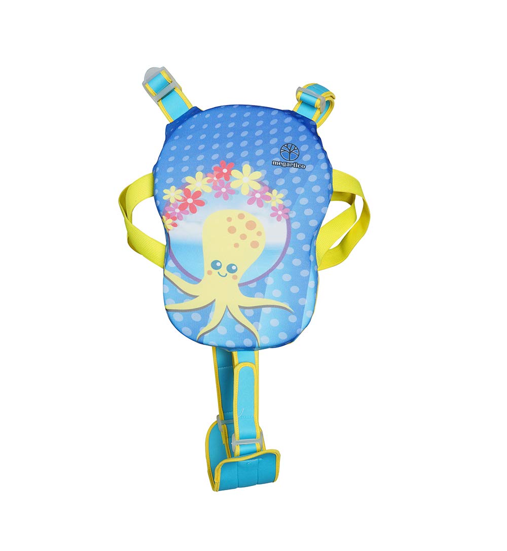 Megartico Swim Foam Pad Trainer Learning Floatation Padded Vest (Blue Yellow Octopus, 4-6 Year)