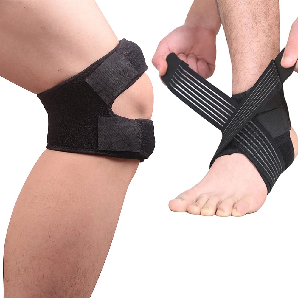 Patellar Tendon Support Strap (Large), Knee Pain Relief Adjustable Neoprene Knee Strap for Running, Arthritis, Jumper, Tennis Injury Recovery