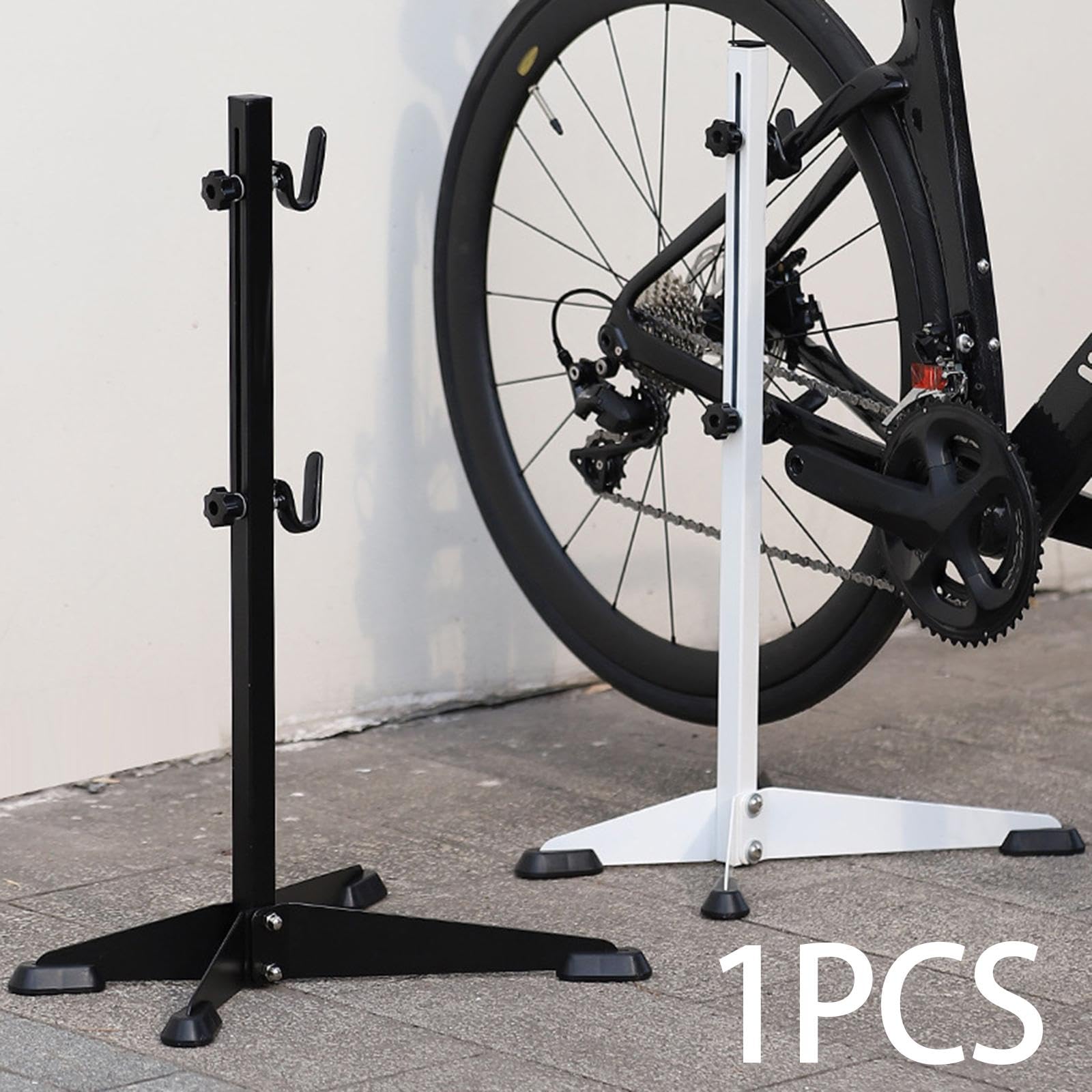 kowaku Bicycle Repair Stand Bikes Work Stand Parking Stand Anti Slid Multifunctional Bike Floor Rack Height Adjustment for Apartment, Basement, White