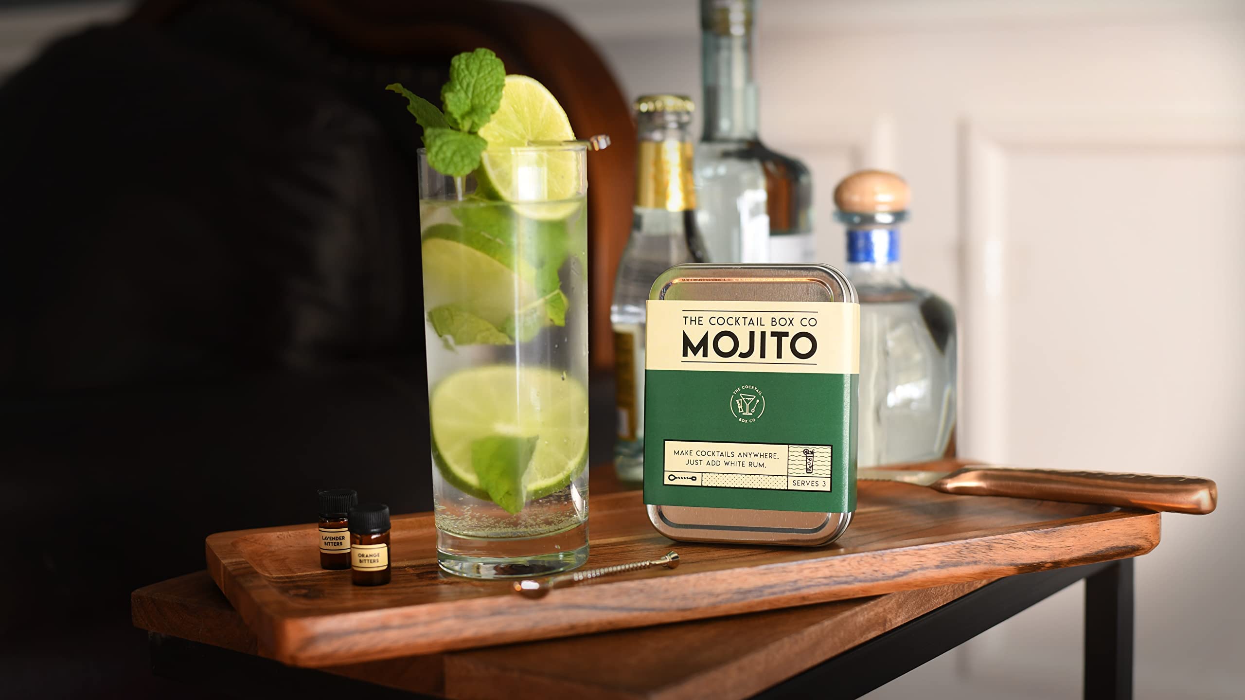 The Cocktail Box Co. Mojito Cocktail Kit - Premium Cocktail Kits - Make Hand Crafted Cocktails. Great Gifts for Him or Her Cocktail Lovers (1 Kit)