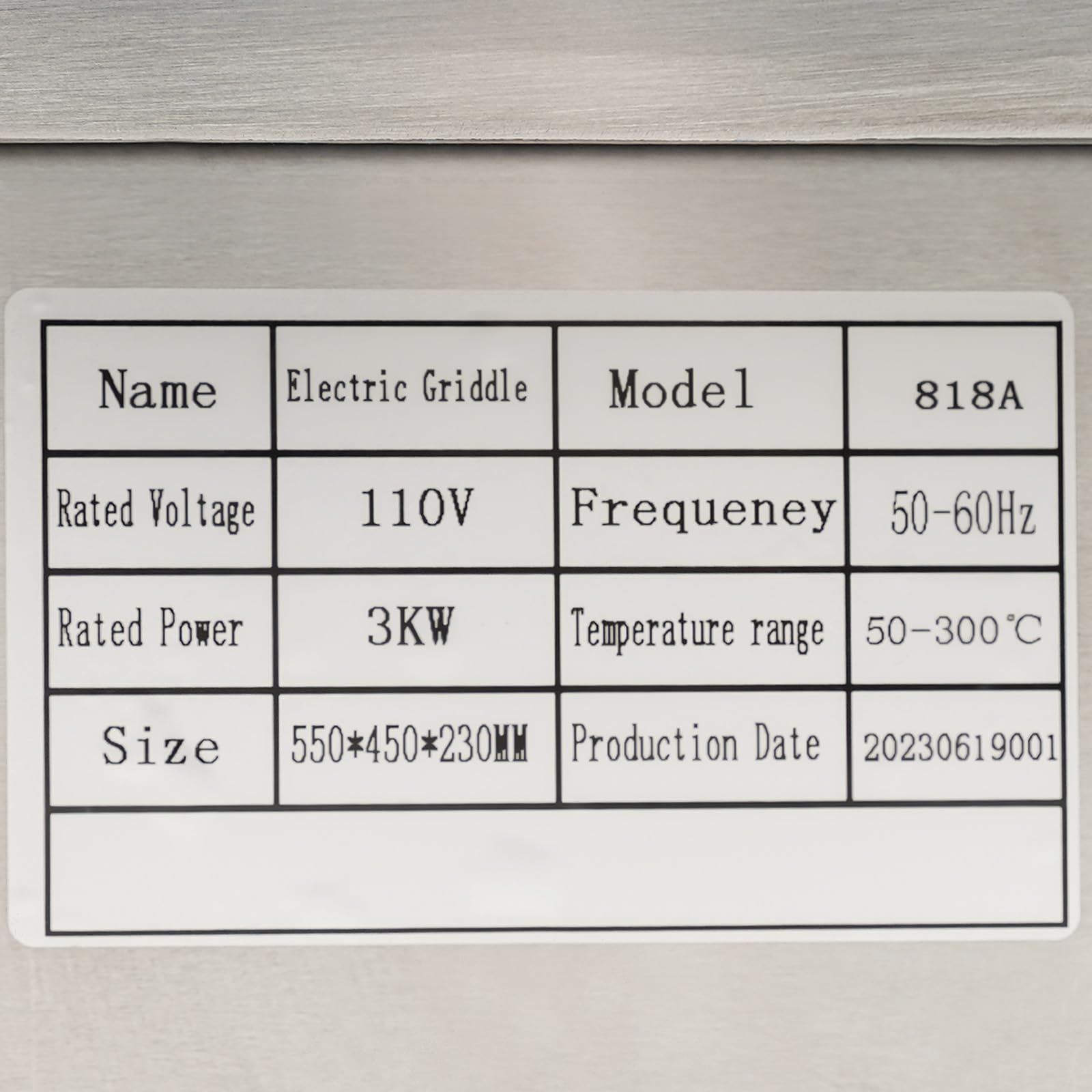 Professional Electric Griddle Commercial Electric Griddle Flat Top Grill Hot Plate Commercial Grill BBQ Electric Countertop Griddle for Restaurant Kitchen 548x350mm 110V