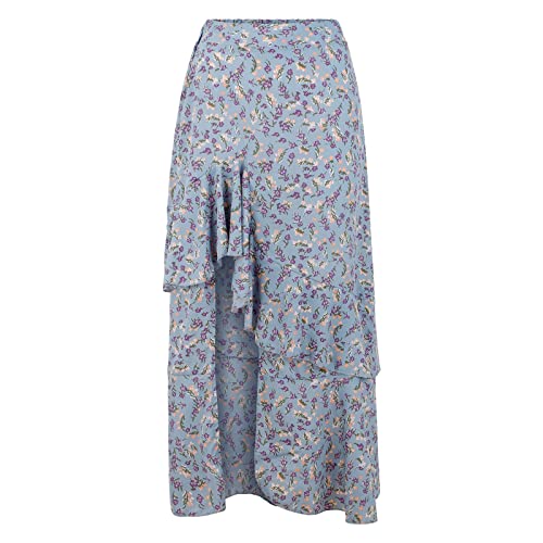 Skirts for Women Midi Length with Slit Denim Maxi Long Skirt Side Swing Dress Waist Floral Low Elastic Print Boho