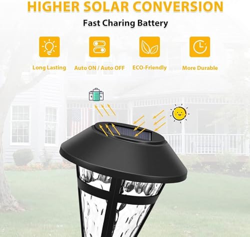 TWINSLUXES 12 Pack Solar Pathway Lights Outdoor Waterproof Garden Walkway Lights LED Landscape Lighting Auto On/Off Dusk to Dawn for Pathway,Sidewalk, Lawn, Patio, Yard - Warm White…