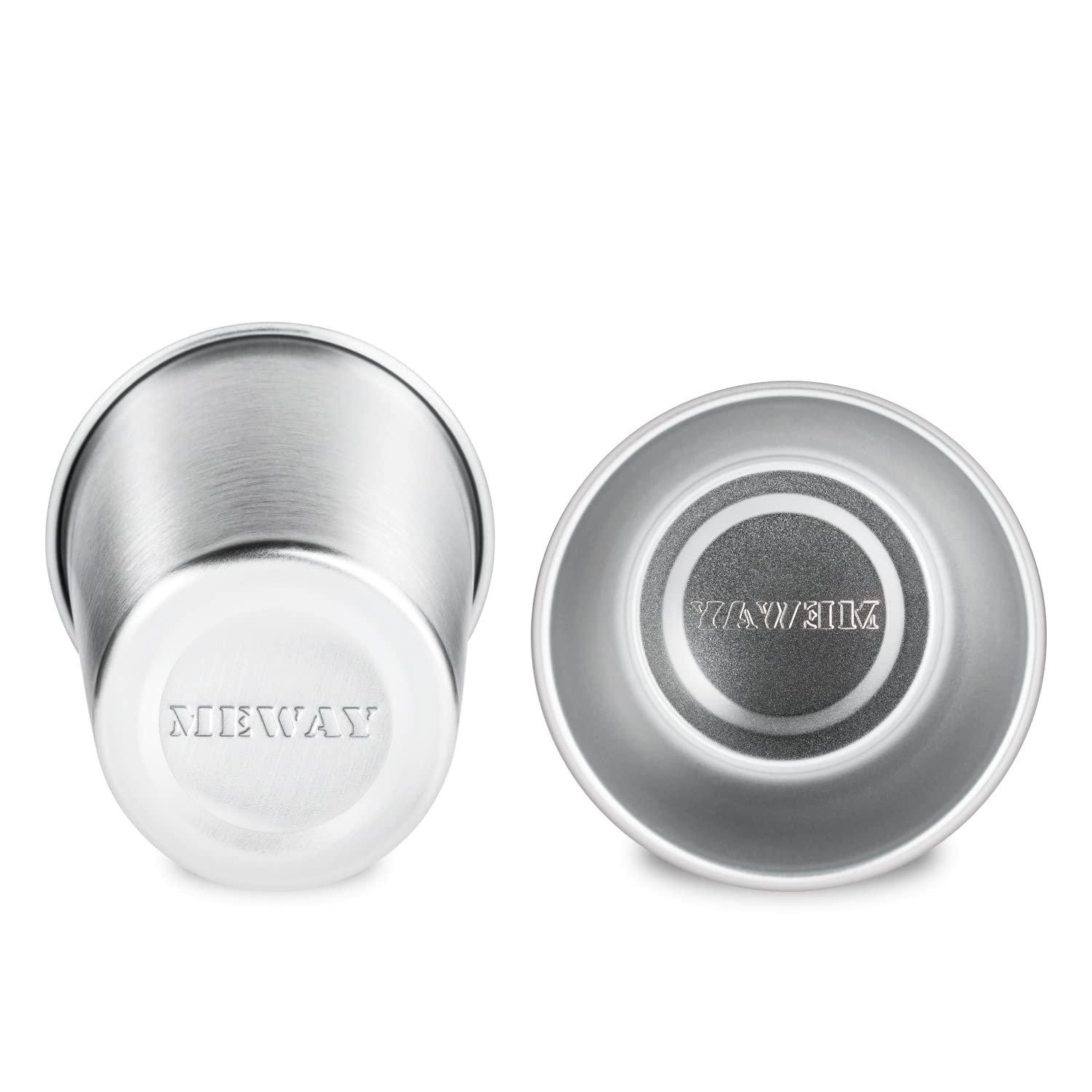 MEWAY Premium Stainless Steel Cups 16 oz Pint Cup Tumbler (16 Pack) - Premium Metal Cups - Stackable Durable Cup，Chilling Beer Glasses, for Travel, Outdoor, Camping, Everyday