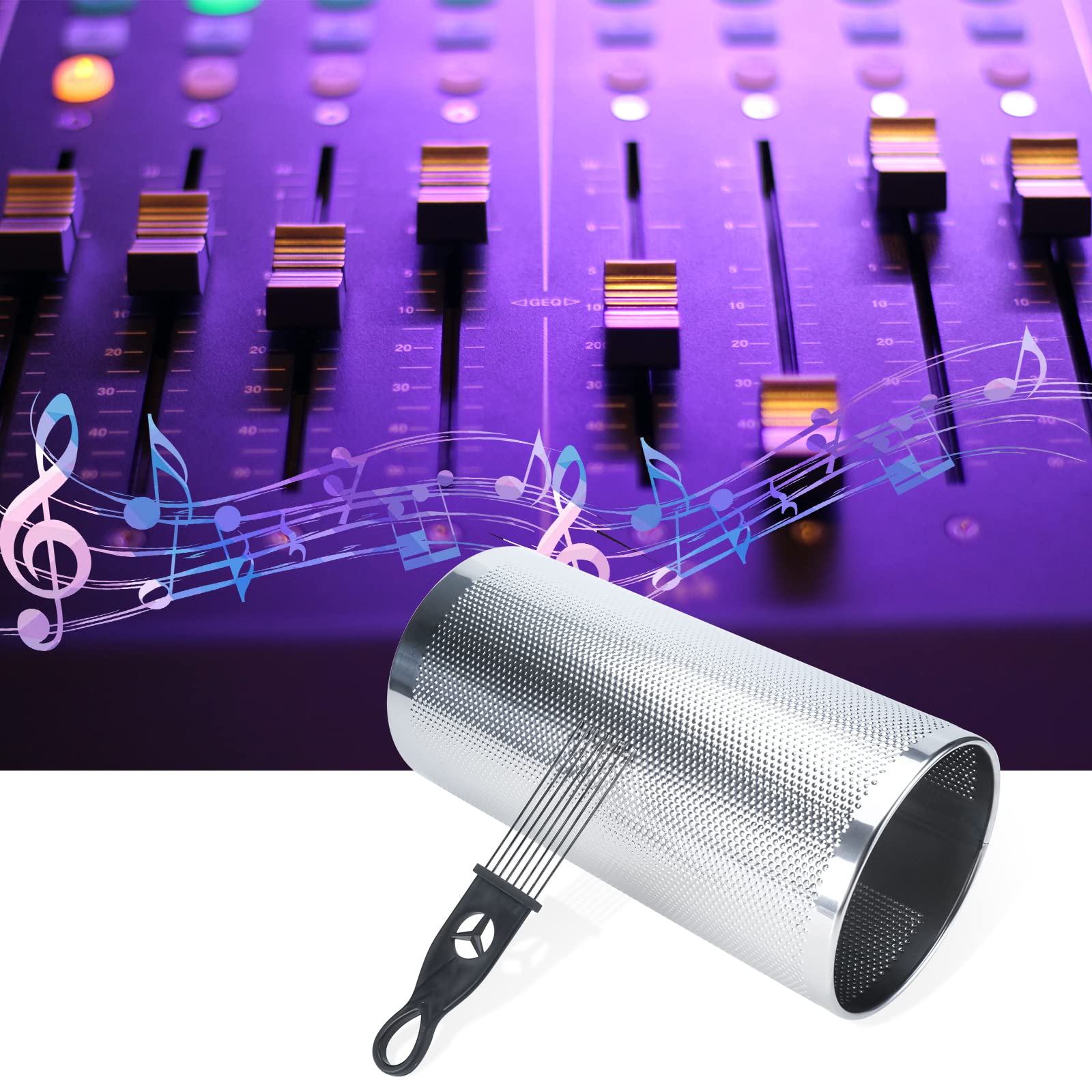 Patioer Metal Guiro, 12" x 6" & 10" x 3" Stainless Steel Guiro Percussion Instrument with Scraper Guiro Shaker Latin Percussion Musical Training Tool, with Egg Shaker Maracas Castanets Set