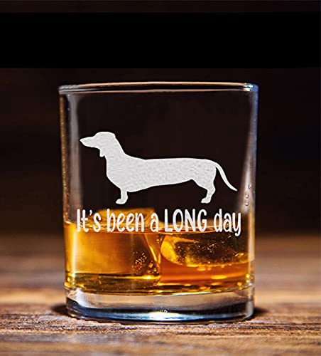 NeeNoNex It's Been a Long Day Funny Dachshund Whiskey Glass - Sarcastic Dog Lover