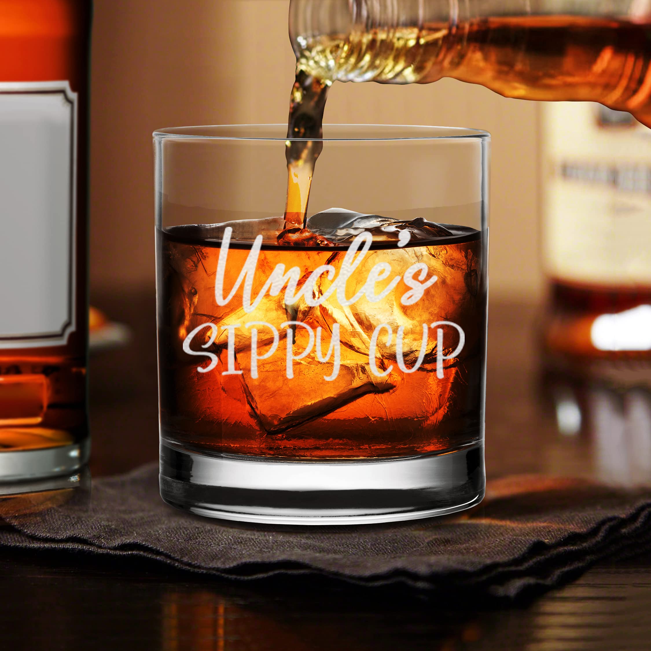 NeeNoNex Uncle's Sippy Cup Whiskey Glass - Funny Birthday Gift for Uncle