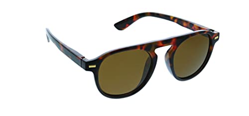 Peepers by PeeperSpecs Women's Neptune Sun Round Polarized Sunglasses-No Correction, Tortoise/Black, 50 mm + 0