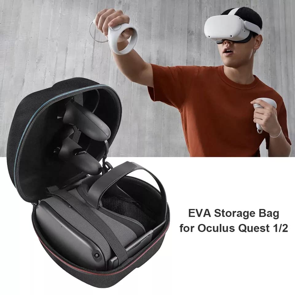 Travel Carrying Case for Oculus Quest 2 Quest VR Headset Touch Controllers Hard Shell EVA Storage Case vanpower/forOculus/forOculus/Portable bag/Carrying///260x220x180mm/No/VR-B-01