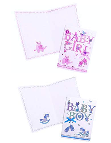 Lovely New Baby Shower Greeting Cards for Baby Boy/Girl (4-PK Assorted)