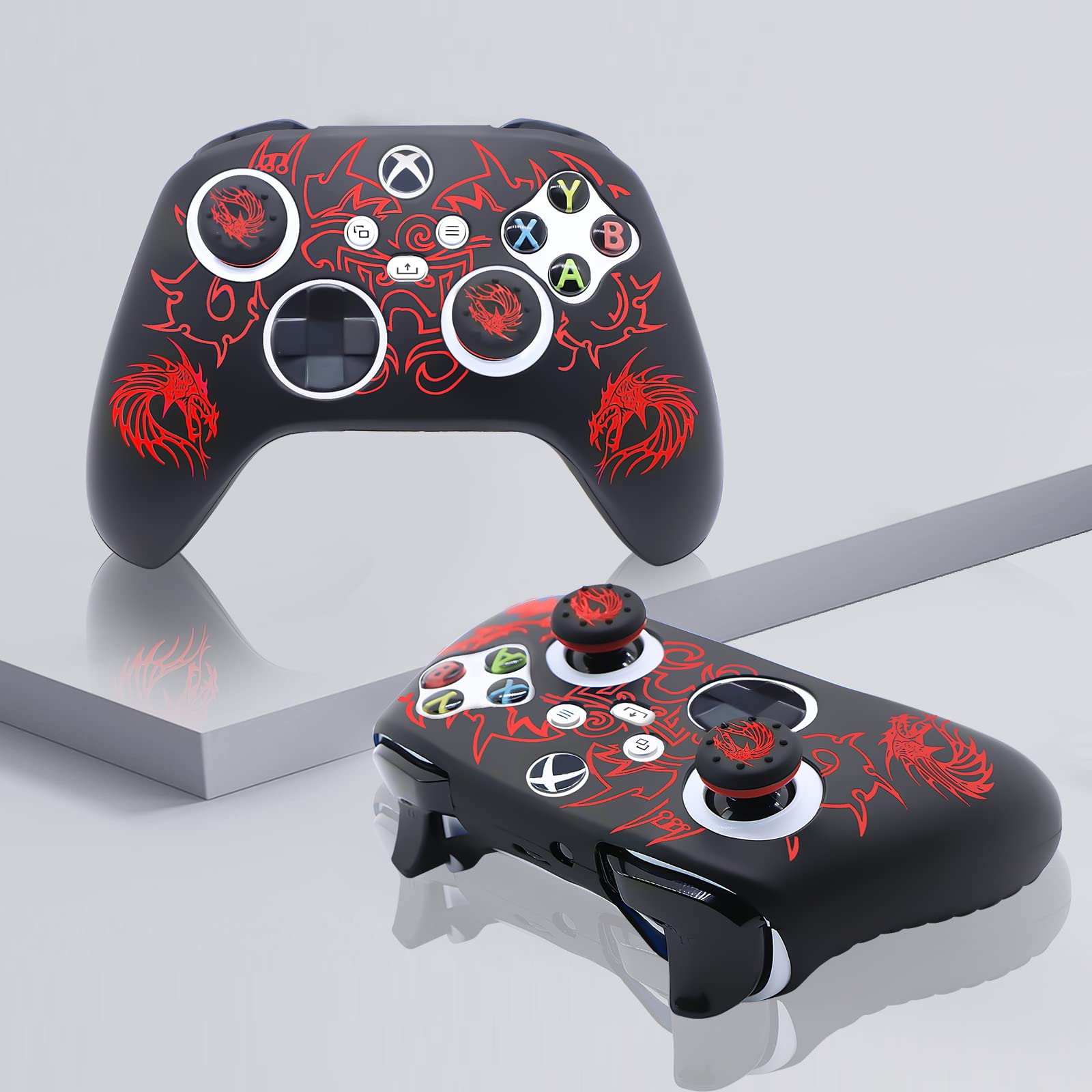 Protective Case for Xbox Series X/S Controller Skin Glitter Silicone Anti-Slip Silicone Cover Protector Compatible with Xbox Series S/X Controller with 2 Thumb Grips Caps