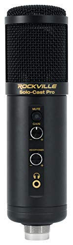 Rockville Solo-Cast Pro 24 bit 192Khz USB Computer Microphone PC Zoom Mic+Stand Bundle iSTAND 85 Dual Desktop Boom Arm Stand
