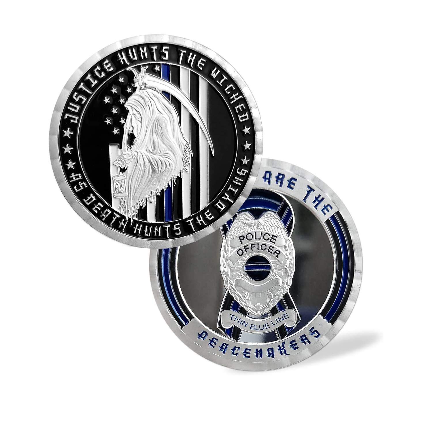 U.S.Thin Blue Line Challenge Coin Police Officer Law Enforcement Military Coin