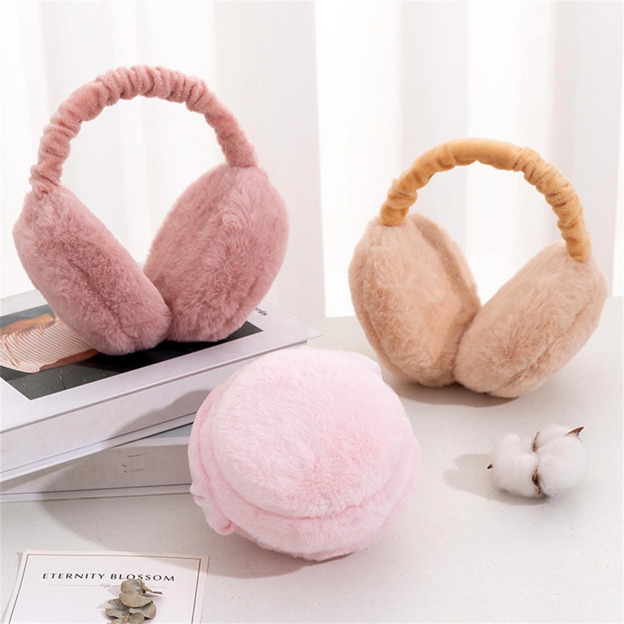 MIPAHI Women Ear Muffs Autumn And Winter Warm Knitted Earmuffs,Short Plush Simple Earmuff, Ears Warmer