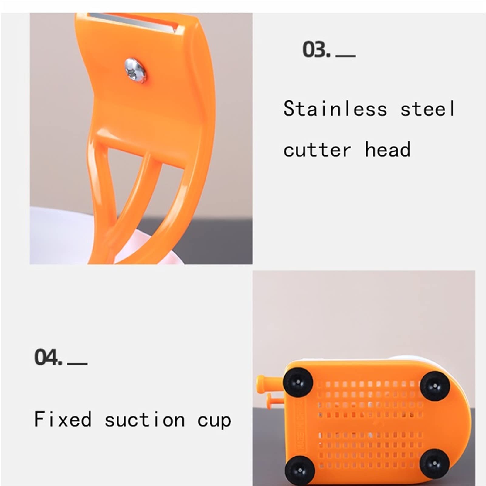 LKL Spiral Apple Peelers Rotating Hand Crank Peeler Fruit Potato Peeling Machine Fixed Suction Cup Stainless Steel Kitchen Peeling Tool