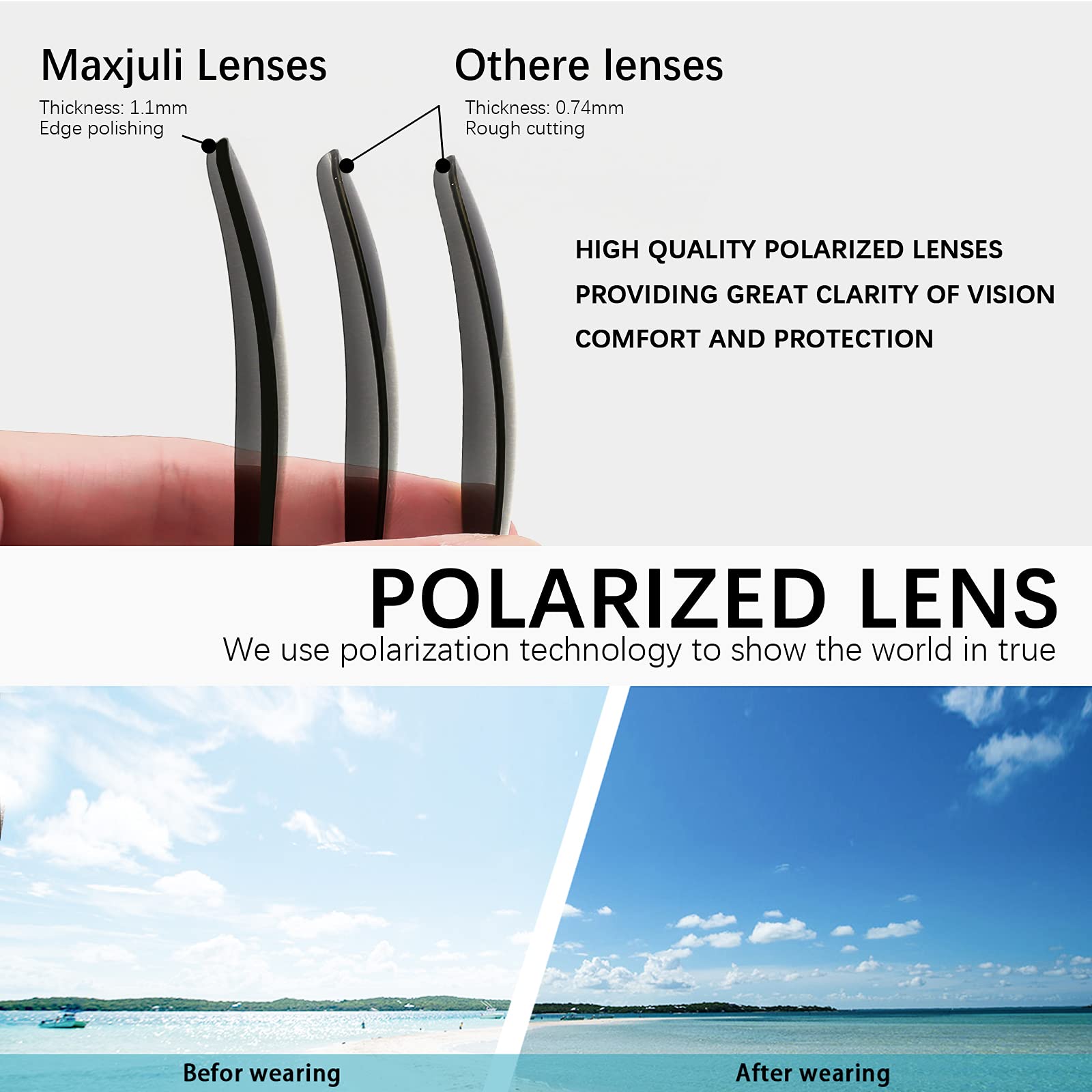 MAXJULI Polarized Sunglasses for Men and Women,UV400 Protection Sun Glasses,Ideal for Driving Cycling and Running 8120(Grey+Grey)