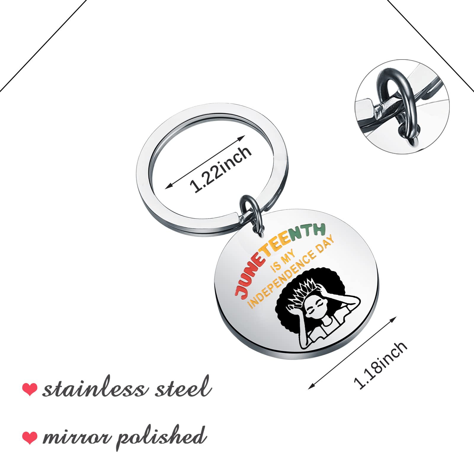 PENQI Black History month gift black history pride jewelry Juneteenth keychain Juneteenth Is My Independence Day keychain (Independence Day keychain)