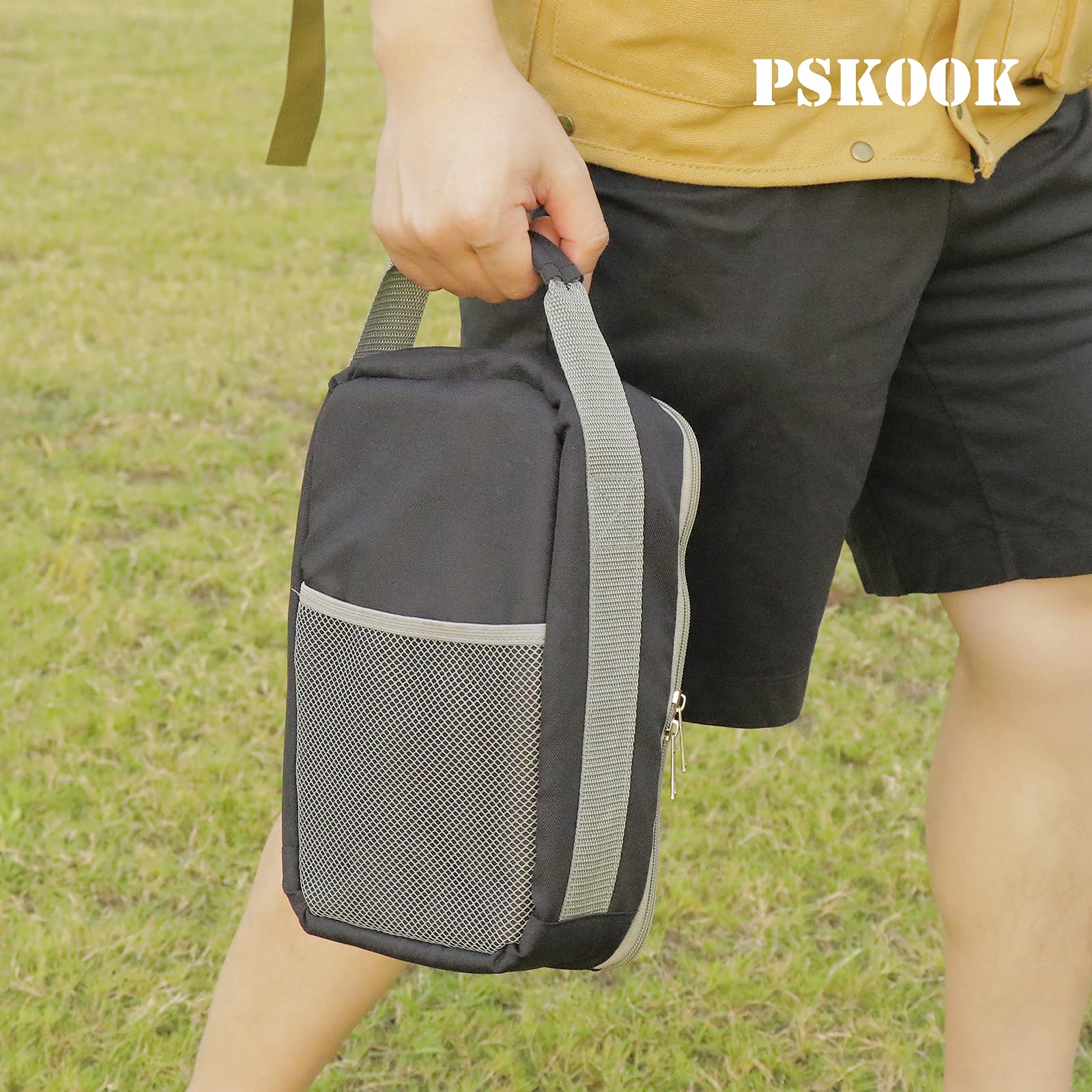 PSKOOK Camping Cookware Kits Storage Bag Carry Bag for Pot Pan Gas Canister Backpacking Stove Storage Case Tote Bag for Outdoors