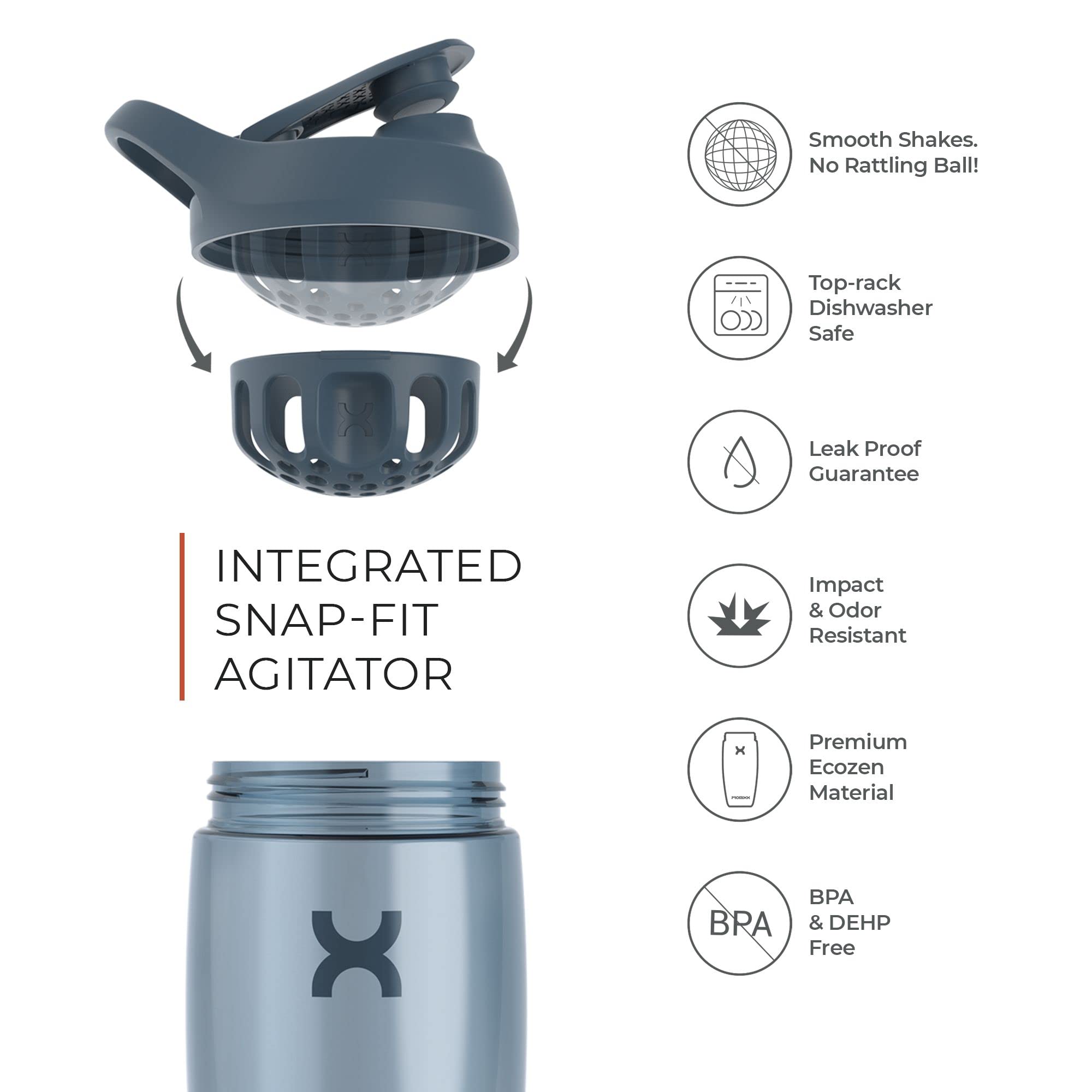 Promixx PURSUIT Protein Shaker Bottle β Premium Sports Blender Bottles for Protein Mixes and Supplement Shakes β Easy Clean, Durable Protein Shaker Cup