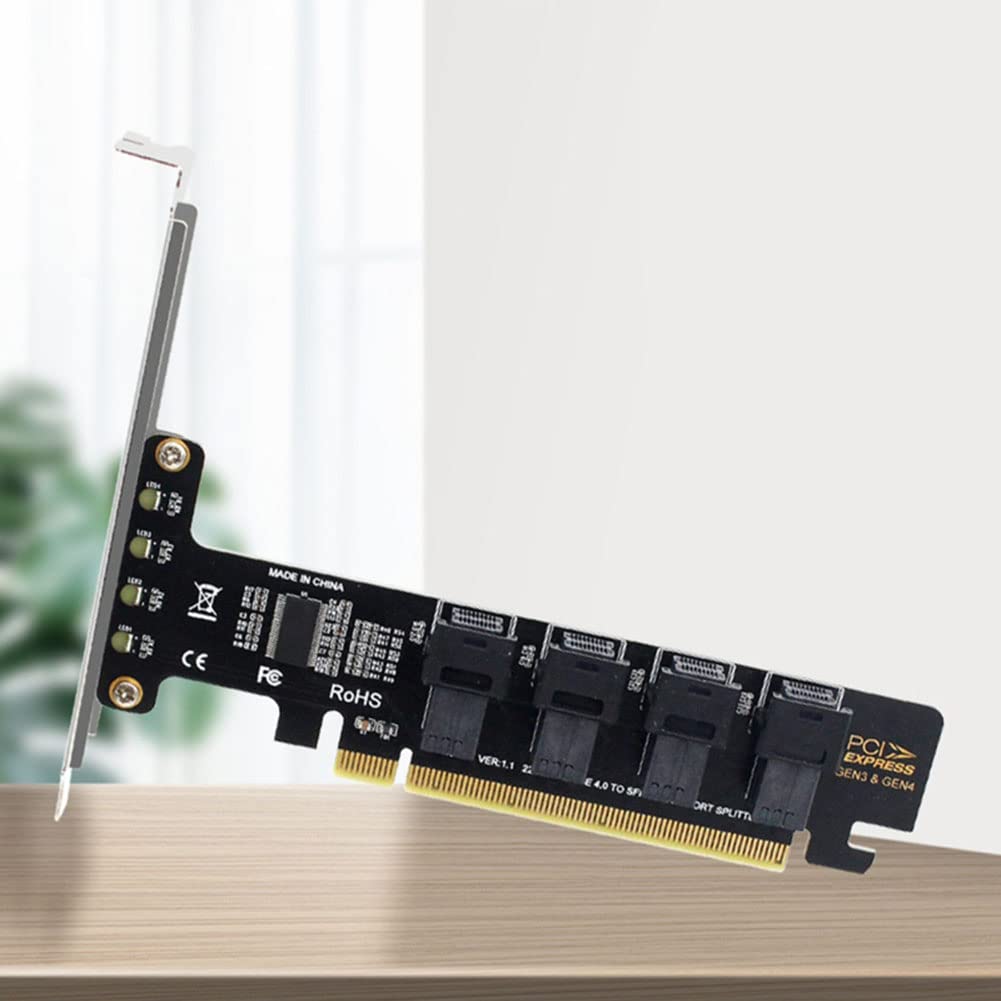 Viupolsor NGFF PCI-E 16X to 4 Ports U.2 NVME Split Expansion Card SFF-8639/8643 NVME PCIE SSD Adapter for Mainboard SSD