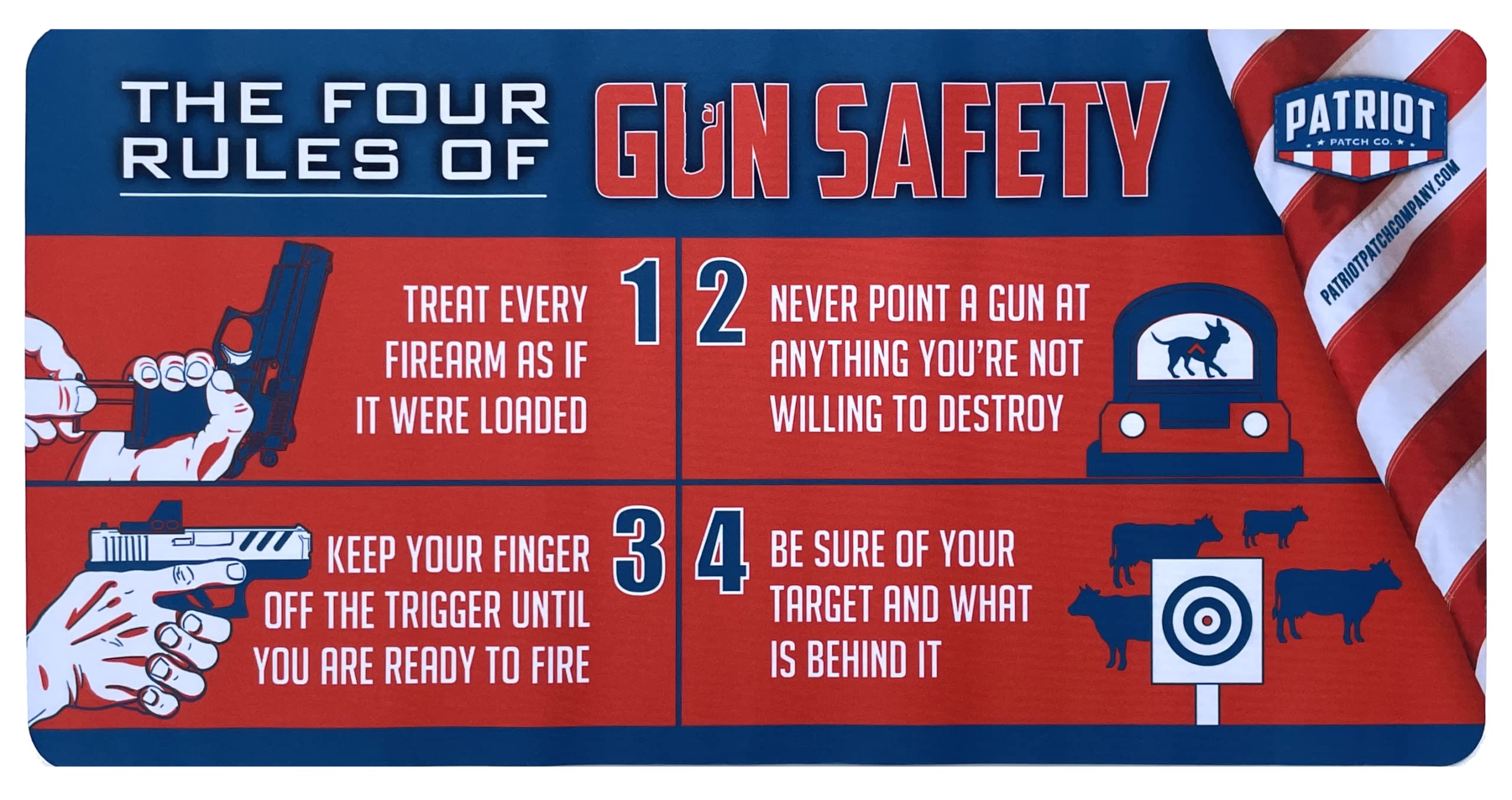 Patriot Patch Co. - 4 Rules of Gun Safety - Cleaning Mat