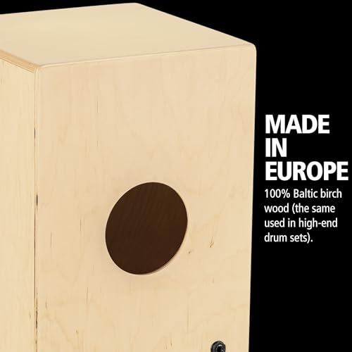 Meinl Percussion Jam Pickup Cajon Box Drum with Internal Snares and Electronics for Amp or PA System, Compact Size β Made in Europe β Play with Your Hands, Baltic Birch, 2-Year Warranty (PJC50B)