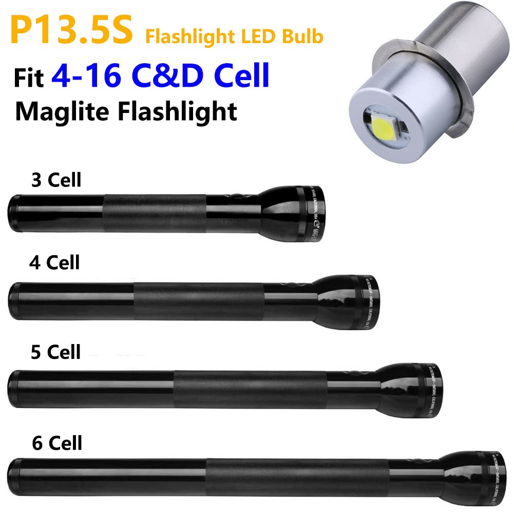 LudoPam Upgrade LED Flashlight Bulb,DC18V 12V 19.2V 6-24 Volt PR2 P13.5S LED Bulb Compatible for Ryobi Milwaukee Craftsman Torch Work Light
