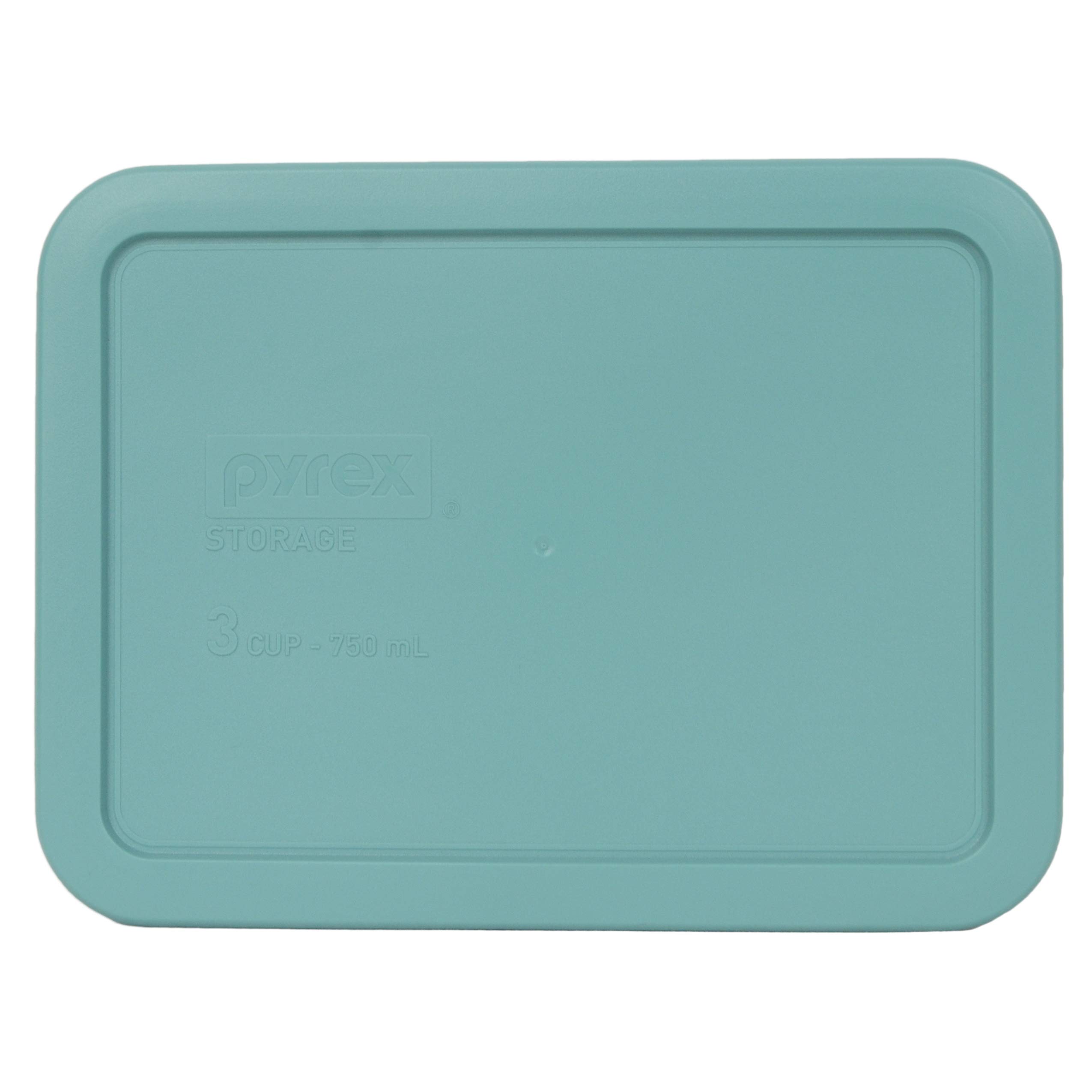 Pyrex Bundle - 12 Items: (3) 7210-PC 3-Cup Turquoise Lids, (3) 7201-PC 4-Cup Purple Lids, (3) 7200-PC 2-Cup Lawn Green Lids, (3) 7202-PC 1-Cup Dark Blue Lids Made in the USA