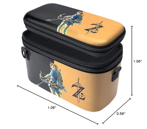 PDP Gaming Officially Licensed Switch Pull-N-Go Travel Case - Zelda Breath of the WIld - Semi-Hardshell Protection - Protective PU Leather - Holds 14 Games - Works with Switch OLED & Lite