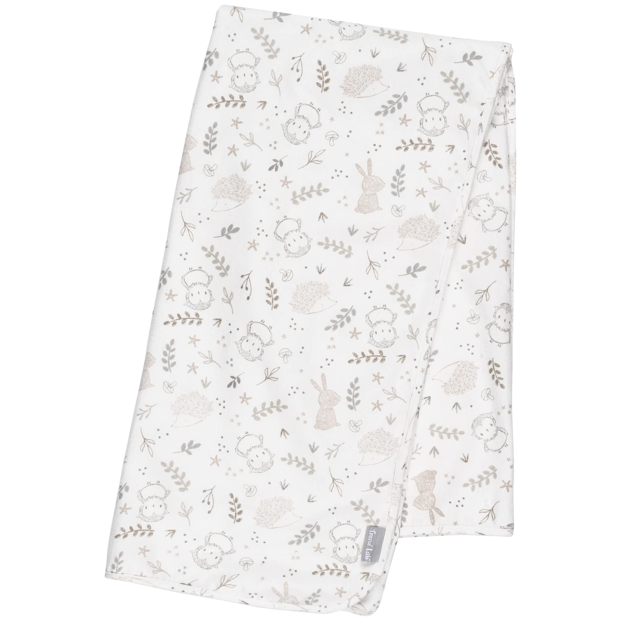 Trend Lab Woodland Friends Jumbo Flannel Swaddle Baby Blanket Cozy, Soft