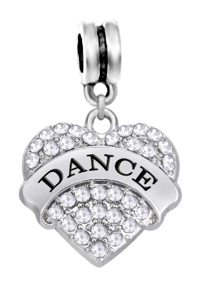 LaBenie Dangle Dance Heart Charm with Crystals