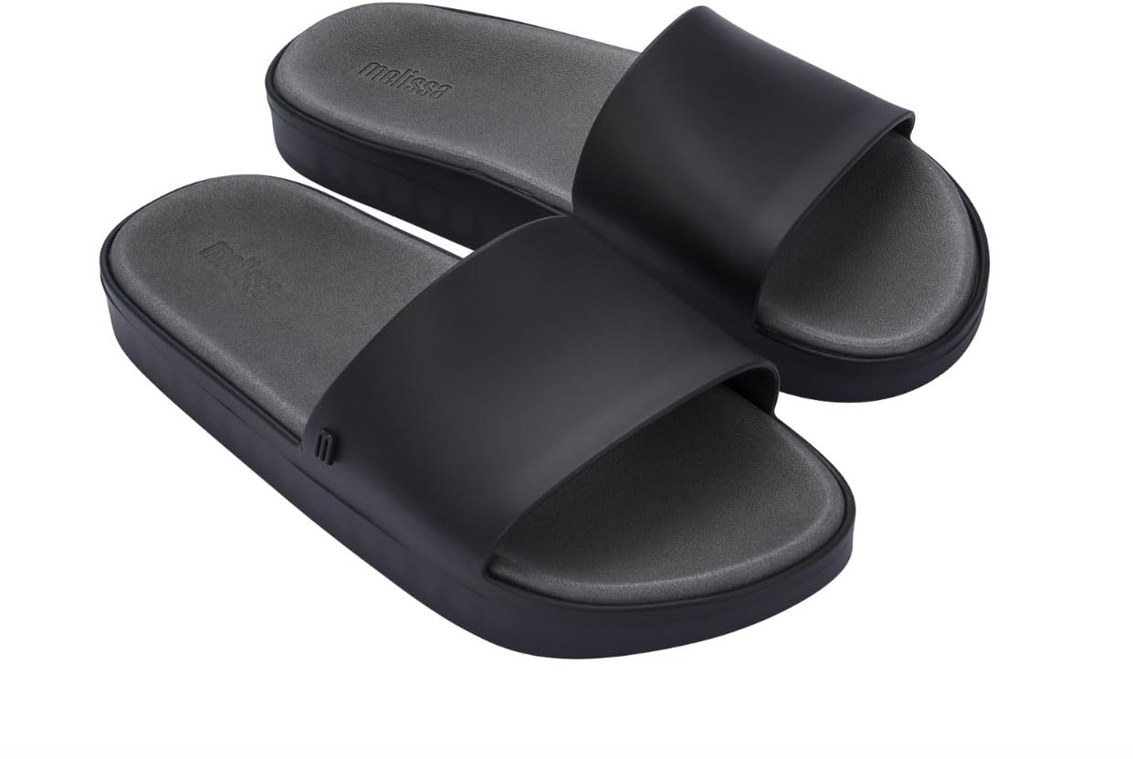 Melissa Shoes Beach Slide Next Gen Clear Glitter/Beige 8 M