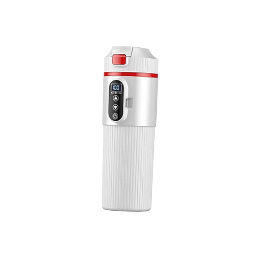 ＫＬＫＣＭＳ Car Heating Cup Car Electric Kettle Easily Washing Hot Water 450ml Travel Mug Electric Heated Travel Mug for Milk Heated, White