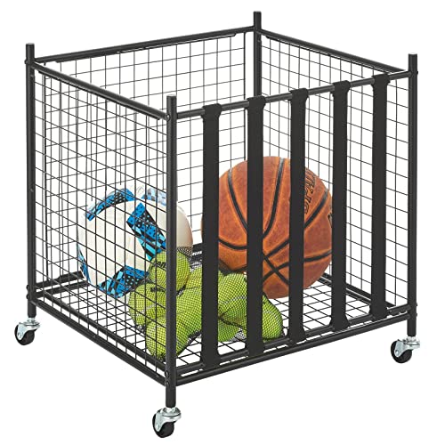 mDesign Alloy Steel Storage Rack, 19.75in x 18.25in x 20.5in, Black