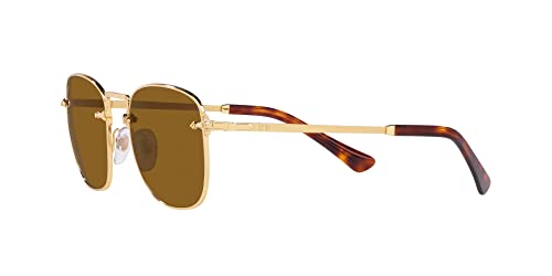 Persol PO2490S Square Sunglasses, Gold/Brown, 54 mm