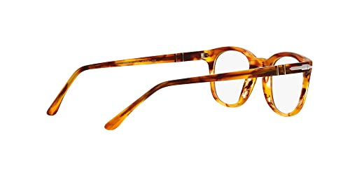 Persol PO3258V Round Prescription Eyewear Frames, Striped Brown/Demo Lens, 48 mm