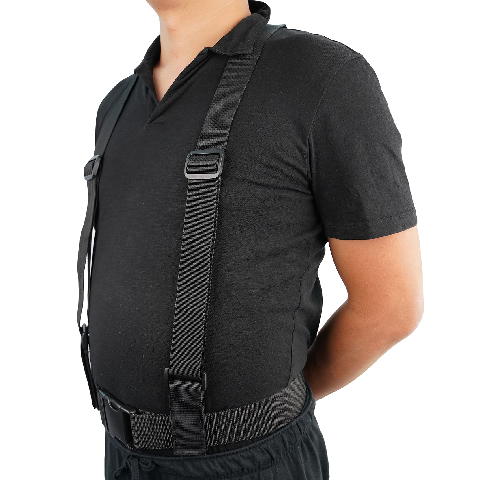 Melo Tough Tactical Suspenders Police Suspenders for Duty Belt with Durable Suspender Loop up 2.25 inch (Black)