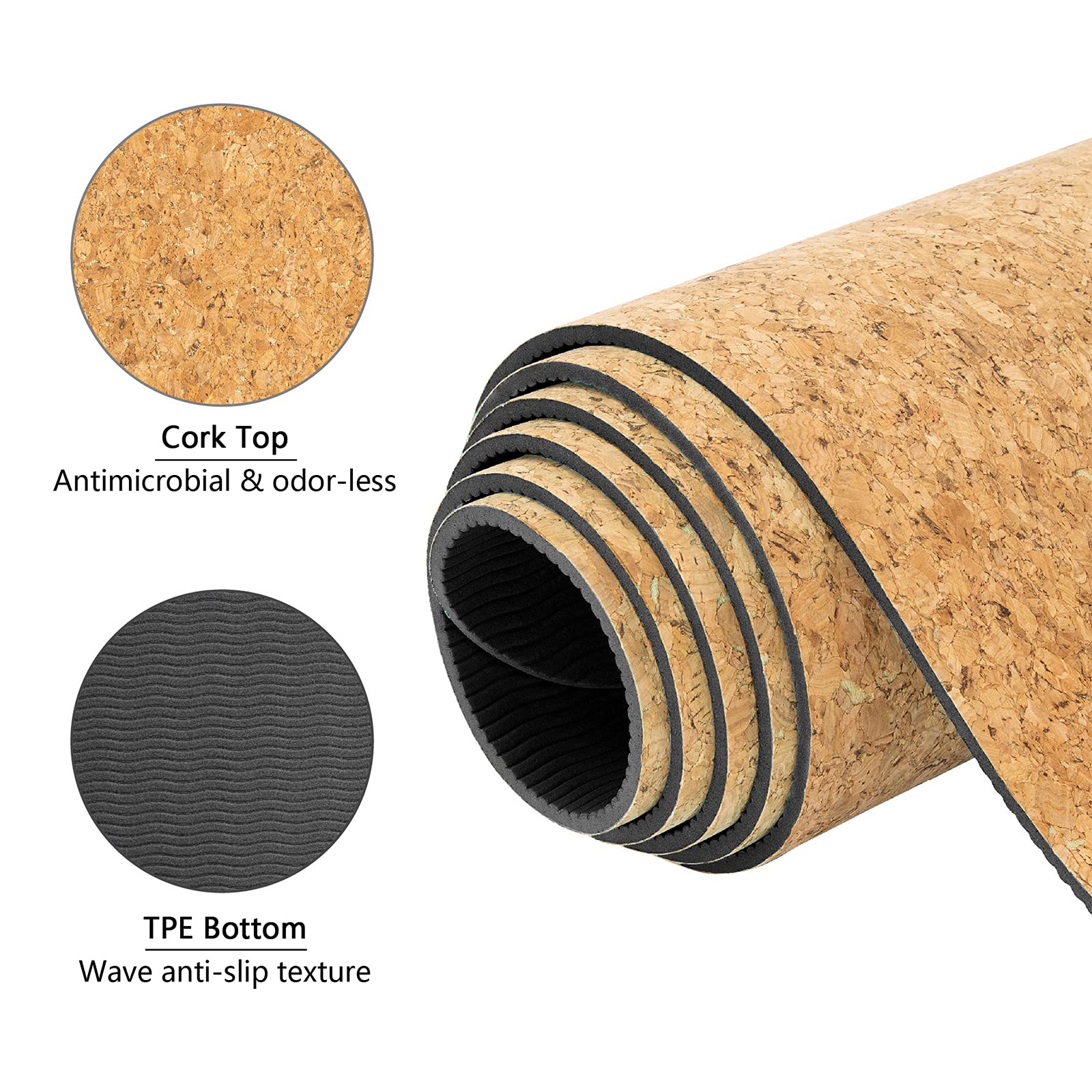 Leogreen Cork TPE Yoga Mat