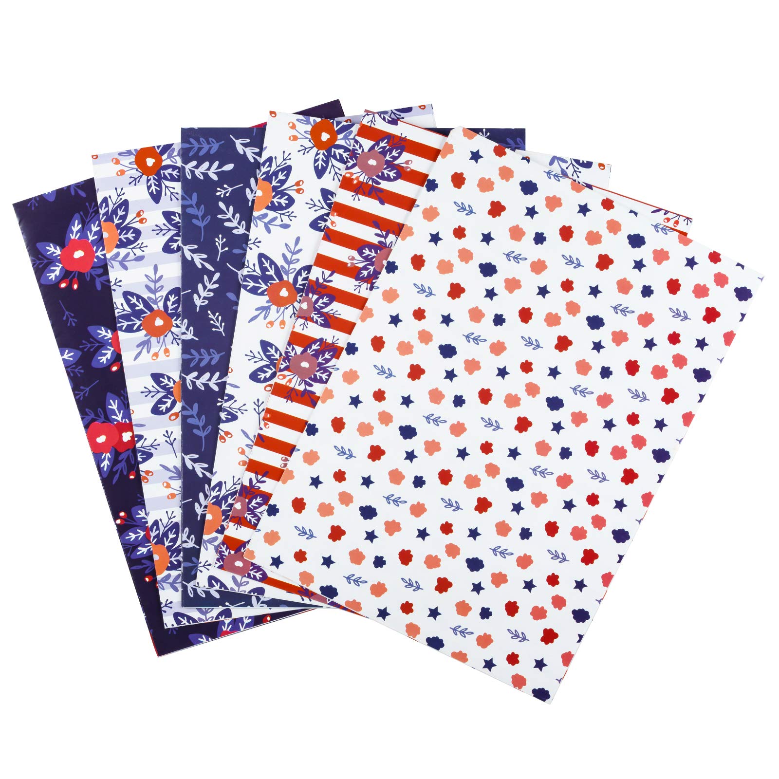 MAYPLUSS Wrapping Paper Large Sheet - Folded Flat - 6 Different Autumn Print Design (45.2 sq. ft.ttl.) - 27.5 inch X 39.4 inch Per Sheet