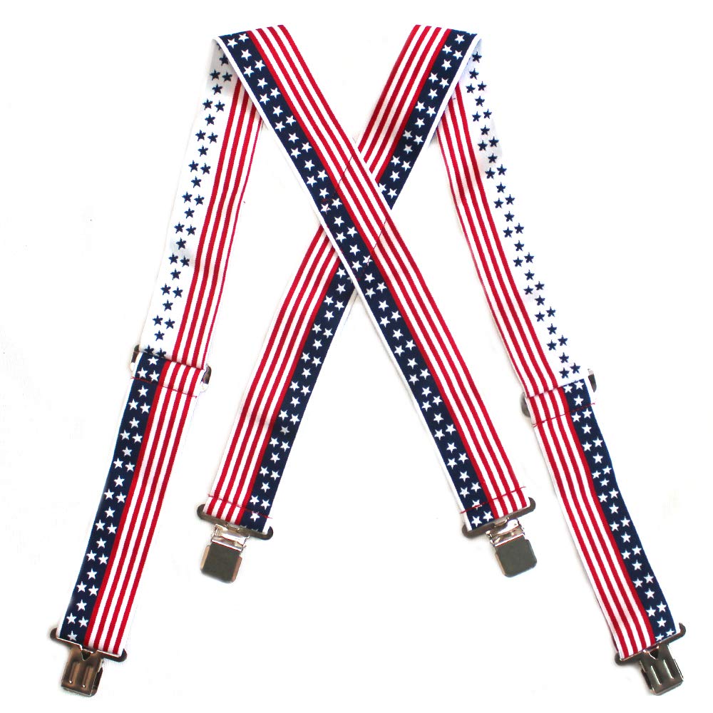 MELOTOUGH Men's Suspenders Fully Elastic 2 inch Wide X back Heavy Duty Tradesperson's Pant Suspender (New USA)