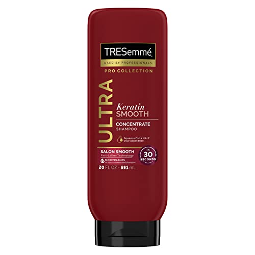 TRESemmé Ultra Keratin Smooth Concentrate Shampoo For Dry Hair Salon Smooth in 30 Seconds, Fast-Lather Technology and 2X More Washes 20 oz