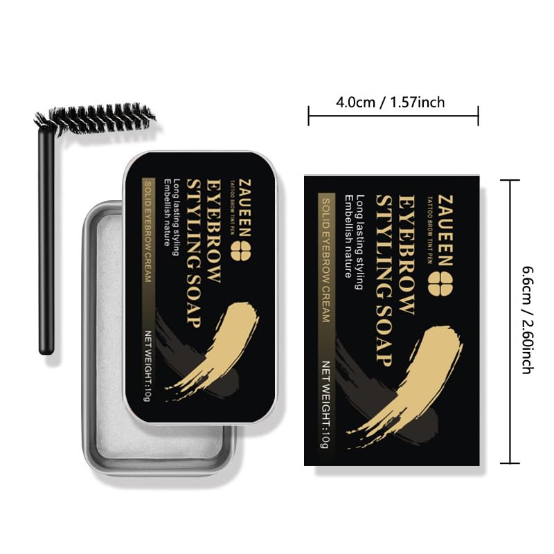 Pack of 2, 3D Eyebrow Gel Clear, Eyebrow Soap Kit, Brow Pomade, Eyebrow Styling Soap, Durable, Waterproof, Smudge Proof for Natural Brows, Wax Brow Setting Gel with Brush