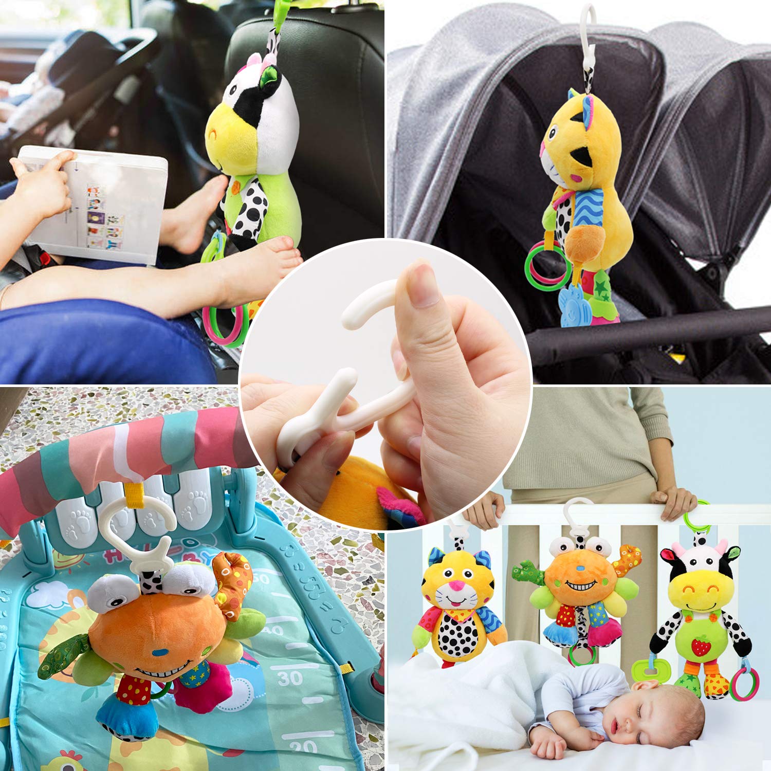 MARUMINE Baby Car Seat Toys with 24 Music and Teether for Newborn (Tiger)
