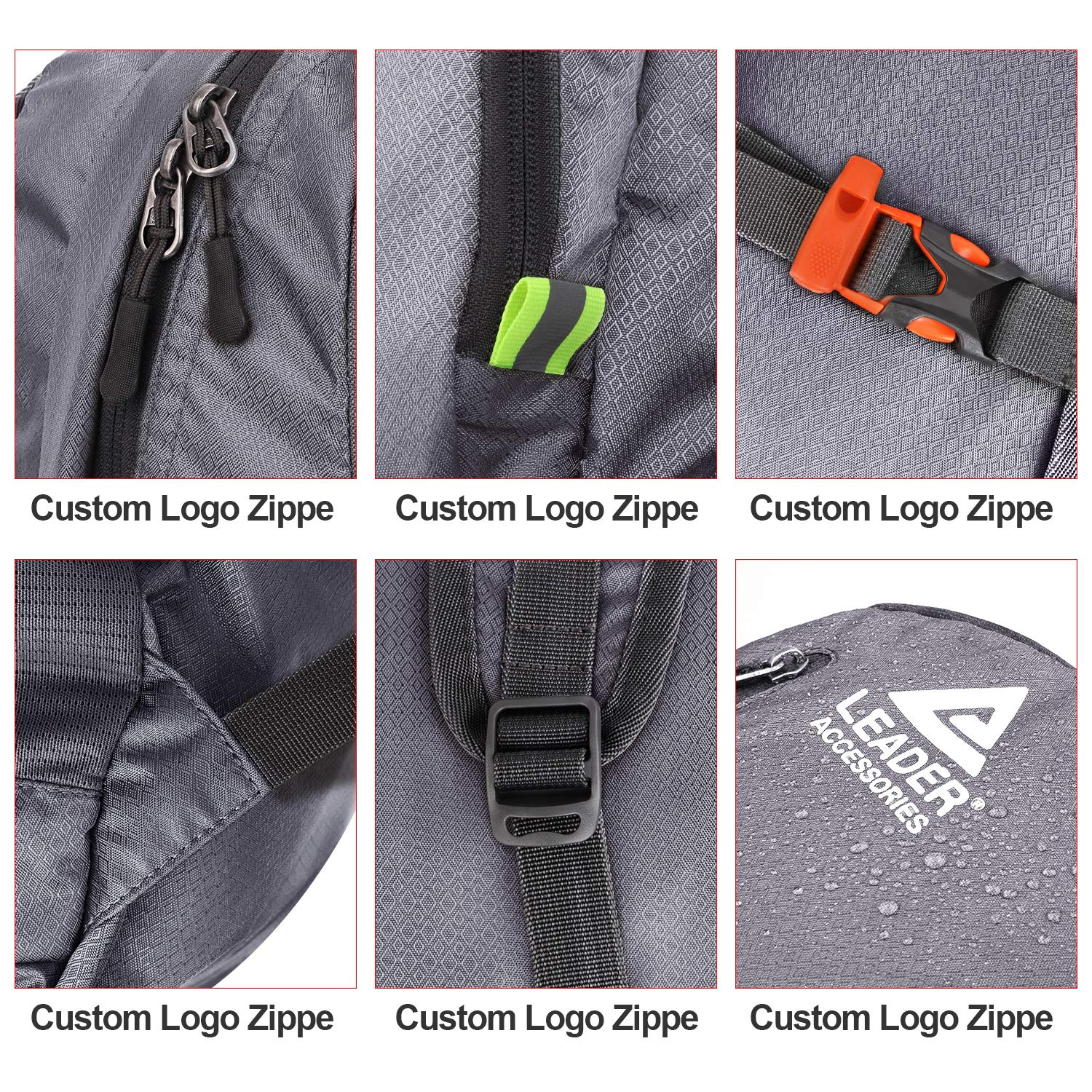 Leader Accessories Foldable Daypack 35L (Grey)