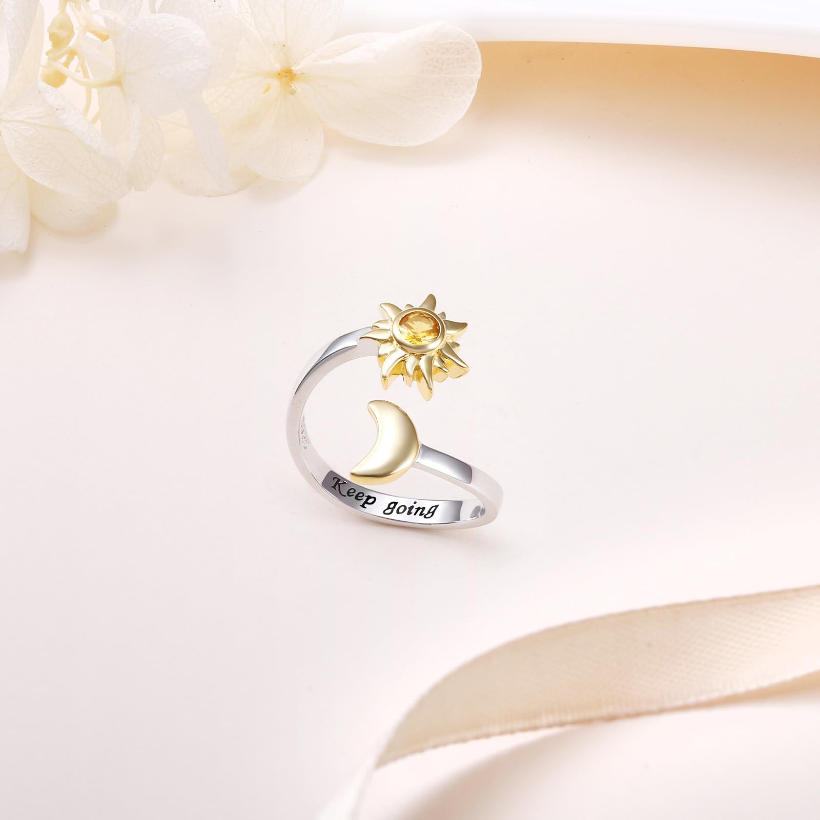 Ladytree Keep Going Sterling SilverSemicolon Ring Your Story Isn't Over Jewerly for Women Size 9