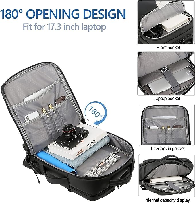 palamea Spirit Airlines Personal Item Backpack 18x14x8inch, Underseat Carry On Bag for Airplanes 40L Expandable Travel Backpacks Laptop Backpacks