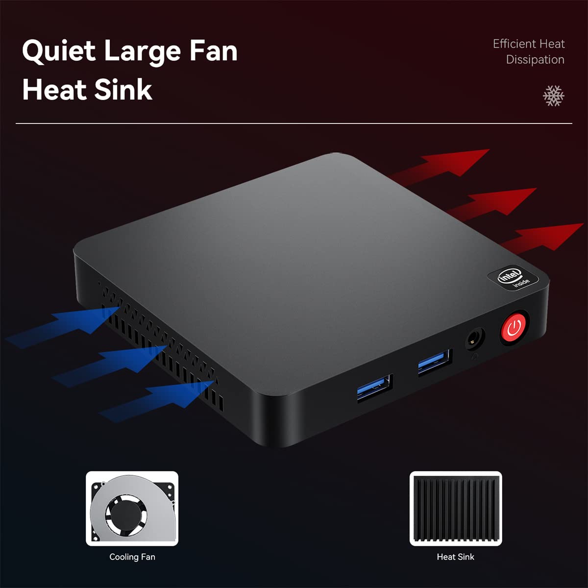 TRIGKEY W10 Mini-PC Intel Computer Celeron N3350, 4GB DDR3 RAM 64GB EMMC N4 Mini PCs, Dual 4K HDMI, USB 3.0, WiFi5, 12V/2A, Mini Desktop PC Office with Auto Power On, Wake On LAN