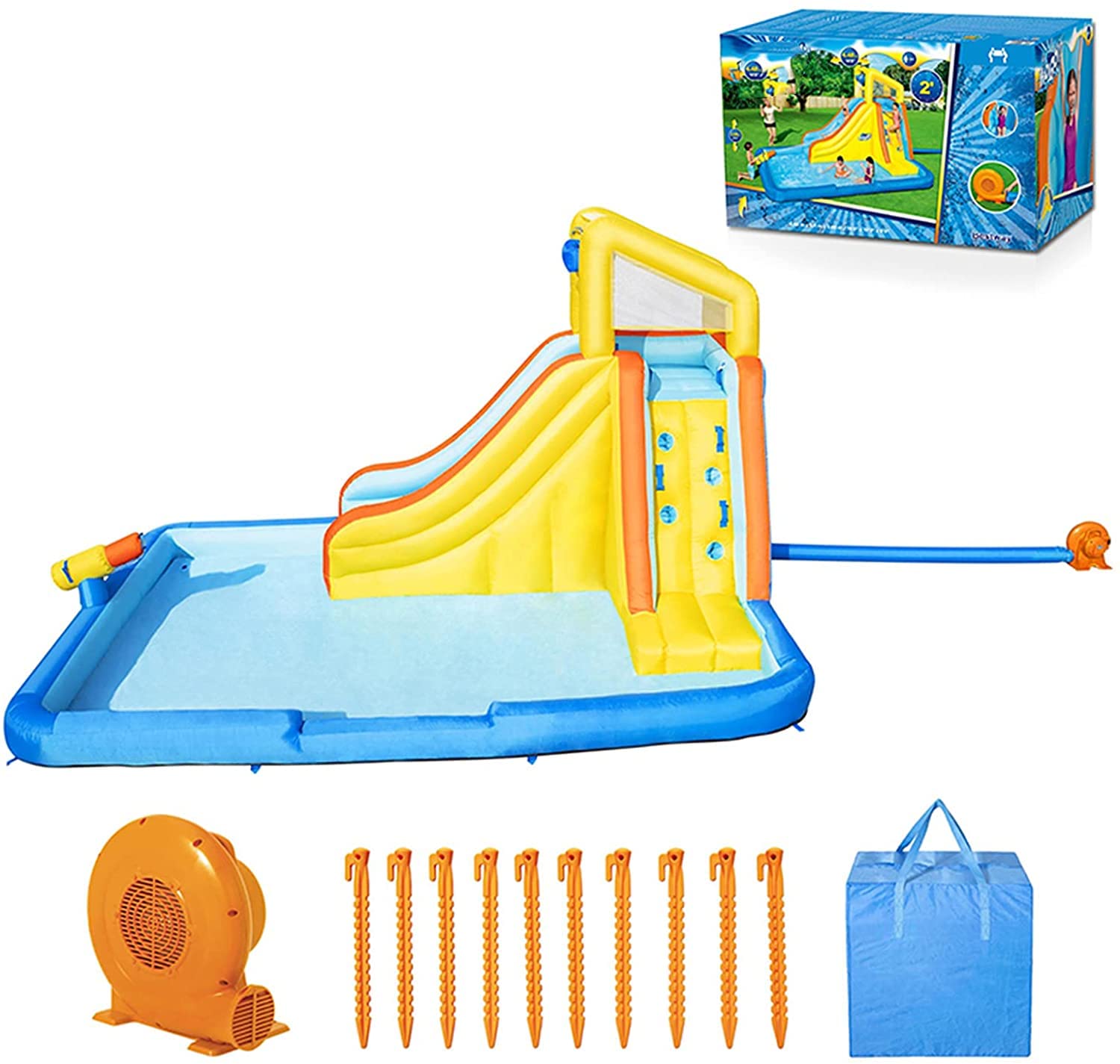 Thicken Bouncy Castle Inflatable Bounce House Full of Fun Water Pool Slide Activity Center Sets Up in Seconds Climbing Wall