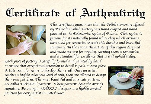 Polish Pottery 8-inch Pasta Bowl made by Ceramika Artystyczna (Babcia's Garden Theme) + Certificate of Authenticity